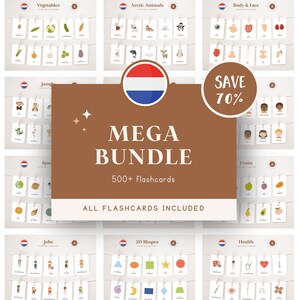 MEGA BUNDLE Dutch Printable Flashcards Three-part Montessori Cards ...