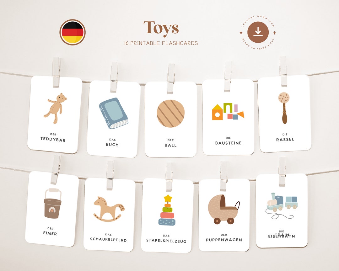 TOYS • German • Printable Flashcards • Three-part Montessori Cards ...