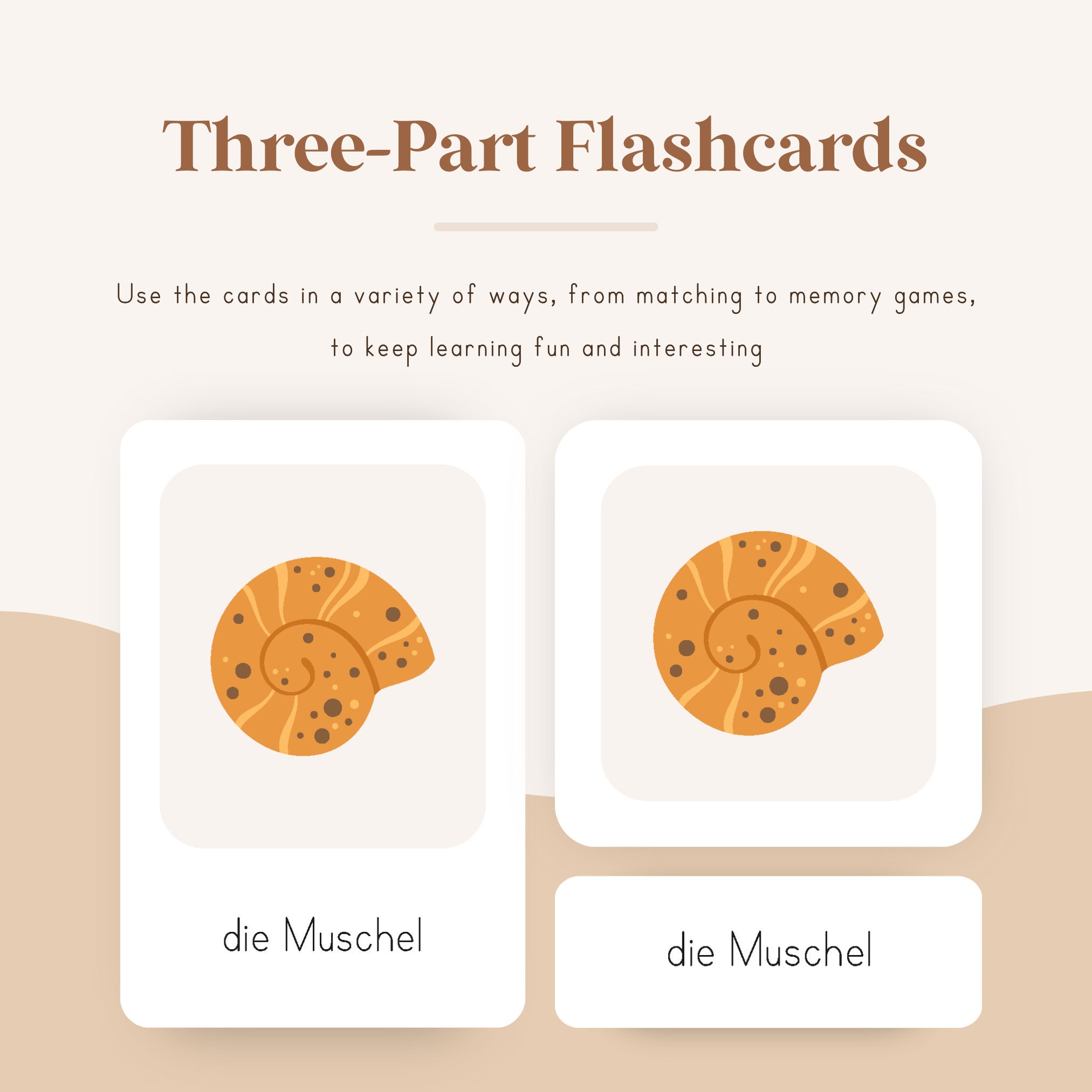 UNDERWATER German Printable Flashcards Three-part Montessori Cards - Etsy