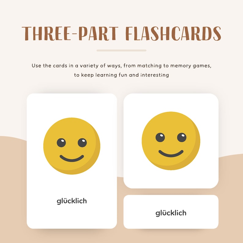EMOTIONS • German • Printable Flashcards • Three-part Montessori Cards ...