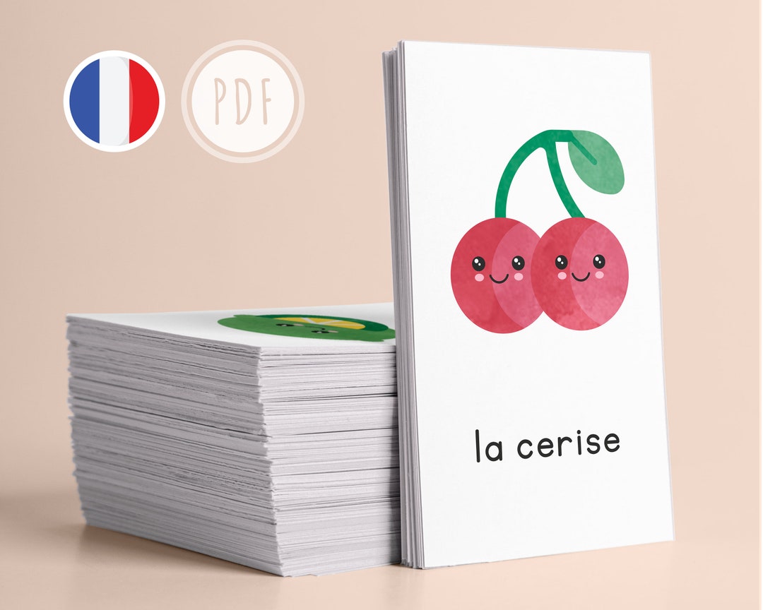 FRUITS French Printable Flashcards Three-part Montessori - Etsy