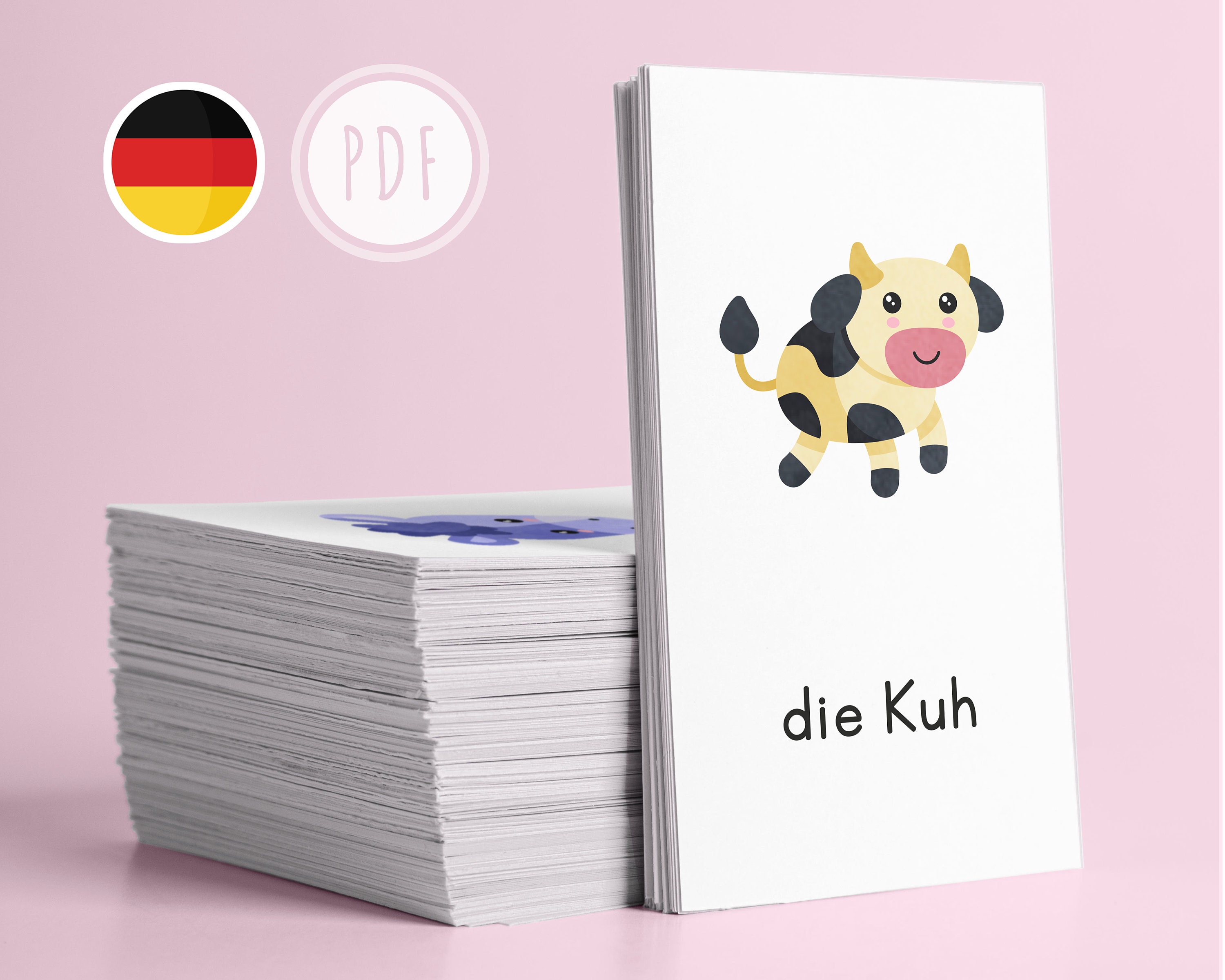 FARM ANIMALS German Printable Flashcards Three-part - Etsy