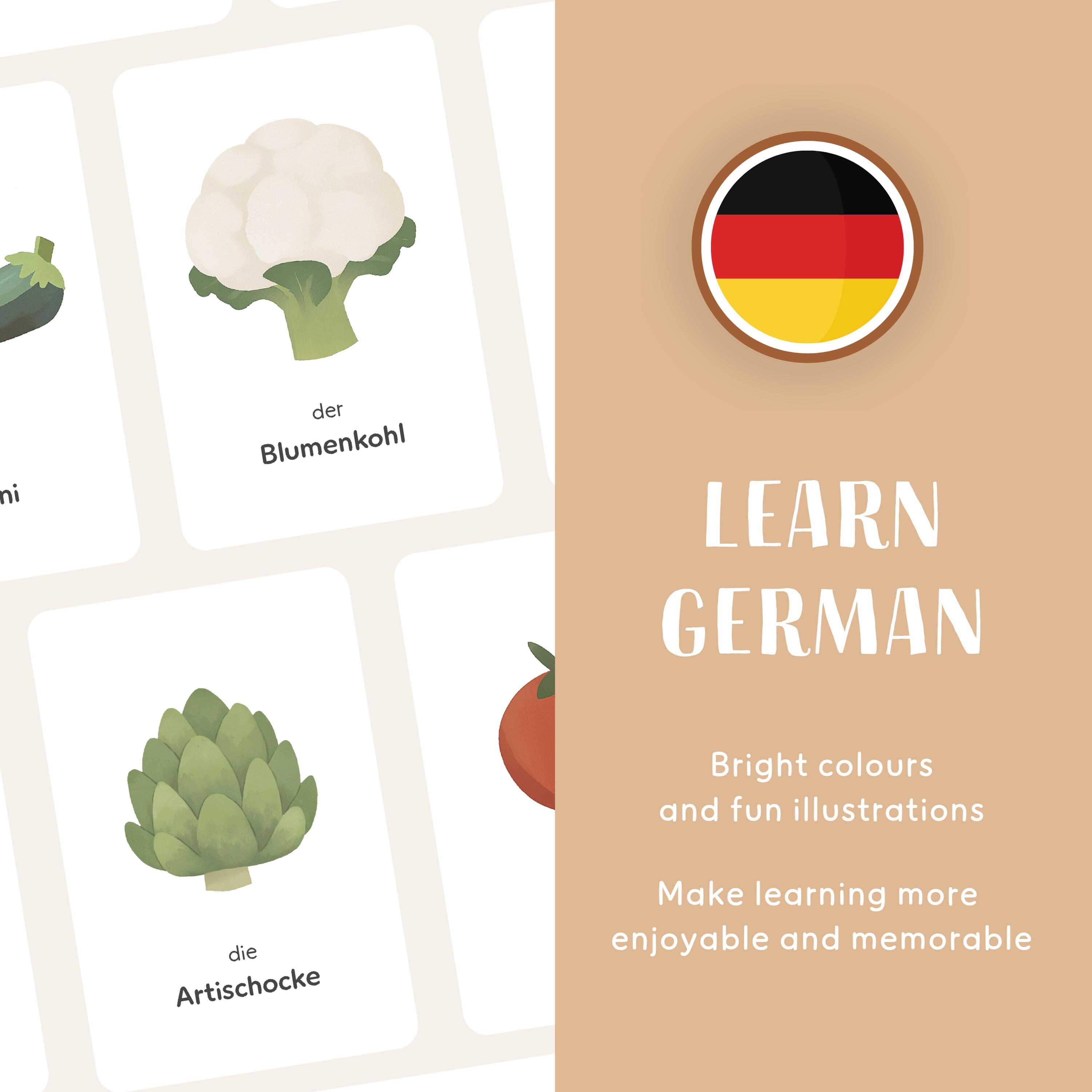 VEGETABLES • German • Printable Flashcards • Three-part Montessori ...