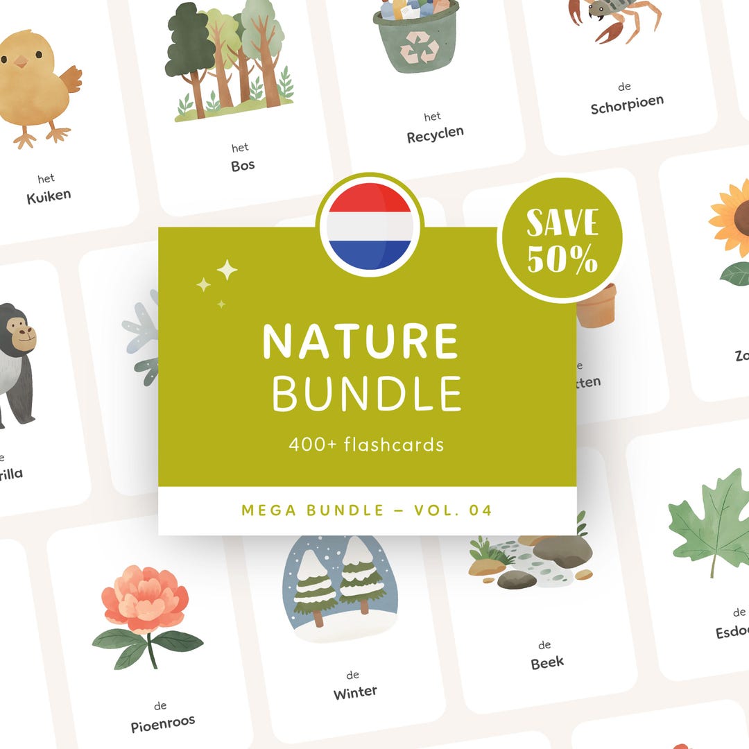 NATURE BUNDLE • Dutch • Printable Flashcards • Three-part Montessori ...