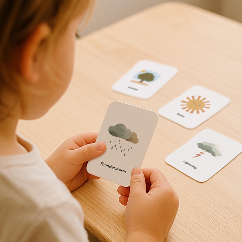 WEATHER • English • Printable Flashcards • Three-part Montessori Cards ...