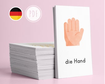 EMOTIONS German Printable Flashcards Three-part | Etsy
