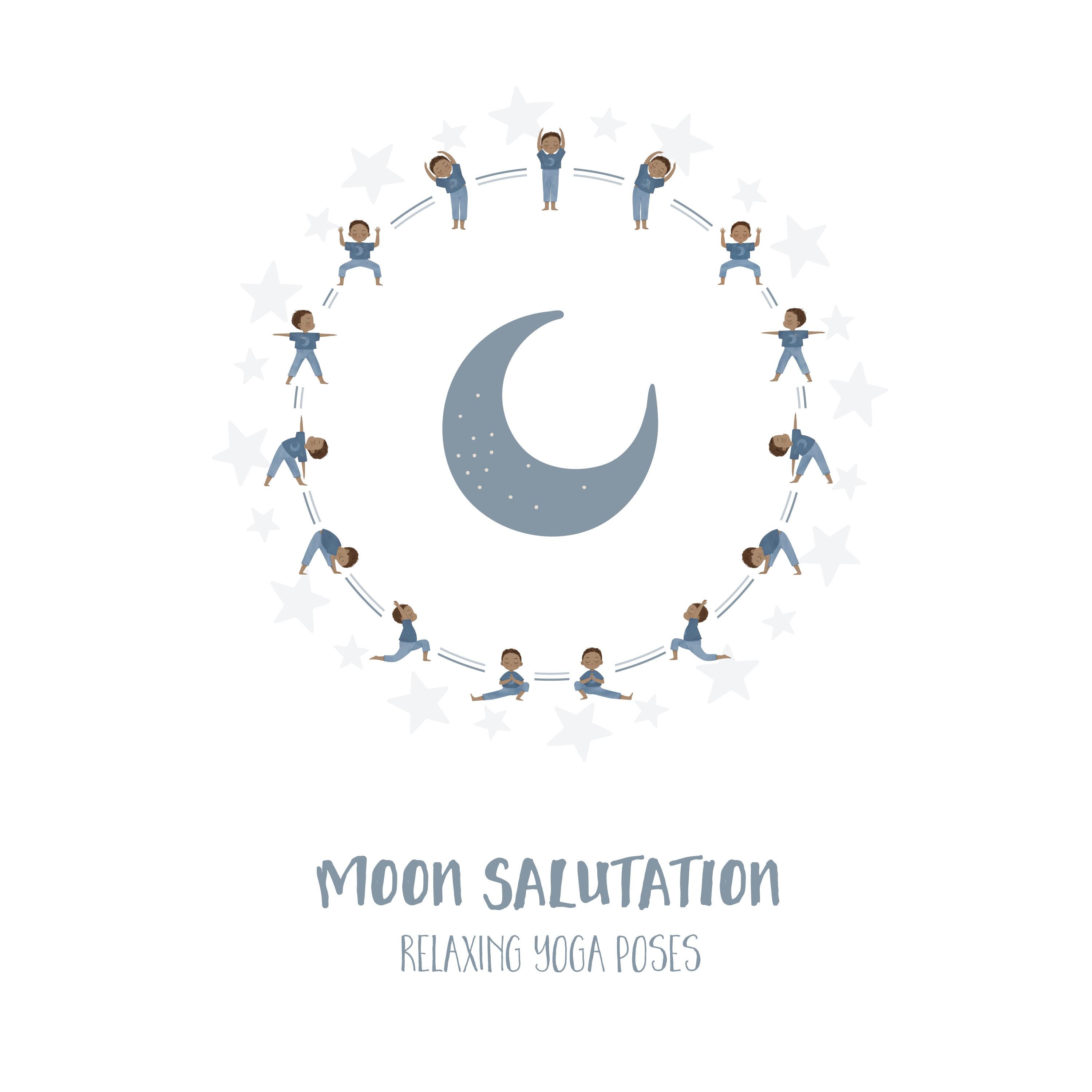 YOGA • Moon Salutation • English • Printable Cards • 15 Poses - Etsy