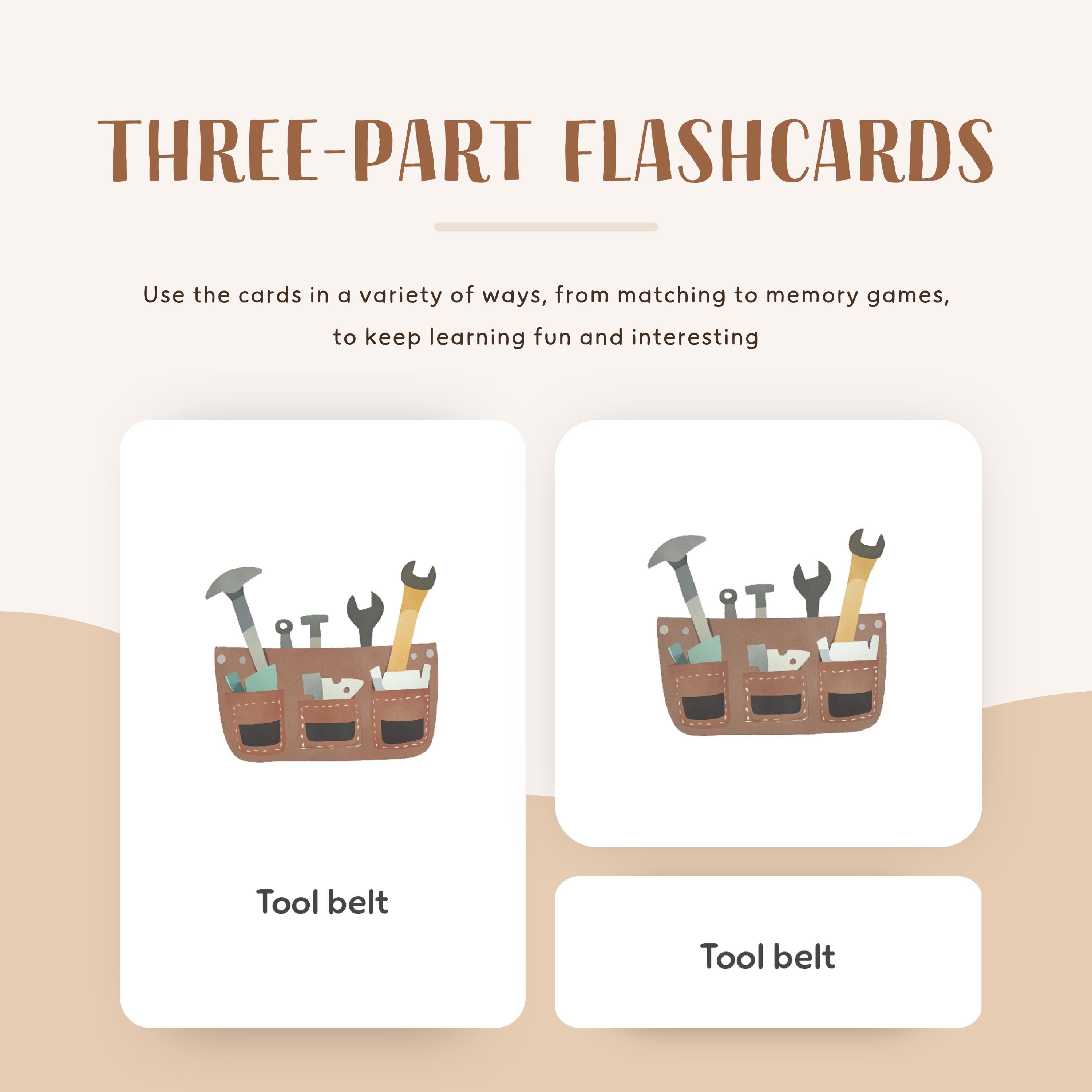 CONSTRUCTION English Printable Flashcards Three-part Montessori Cards ...