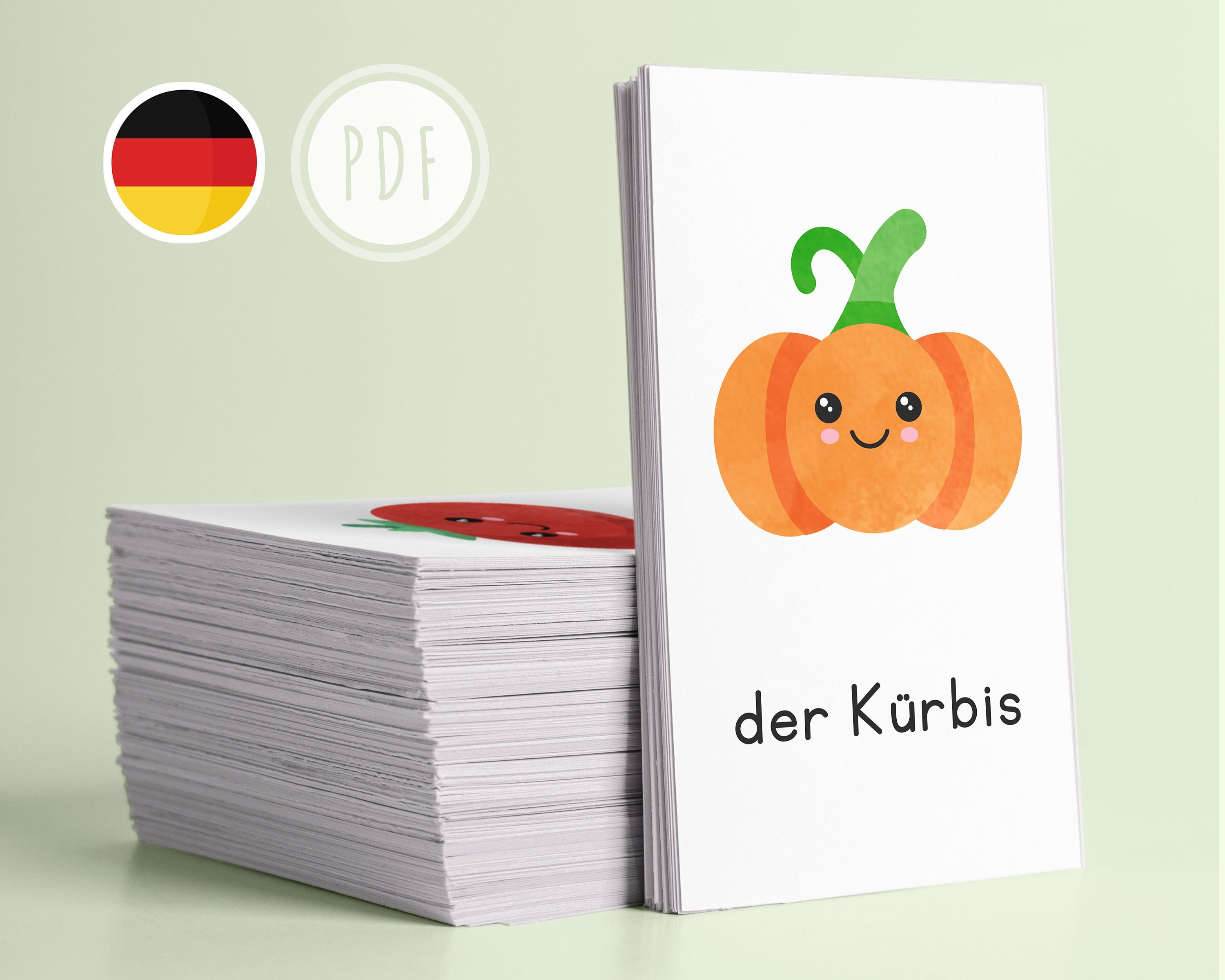 VEGETABLES German Printable Flashcards Three-part - Etsy