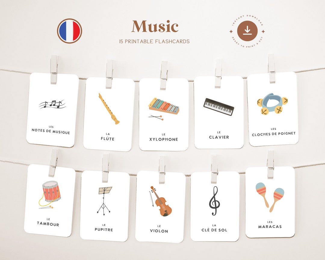 MUSIC • French • Printable Flashcards • Three-part Montessori Cards ...