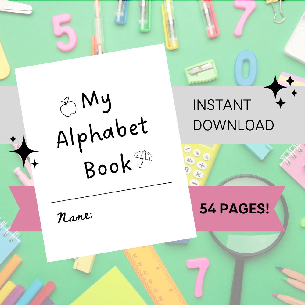 My Alphabet Book Digital Printable, Toddler & Preschool Age, Alphabet ...