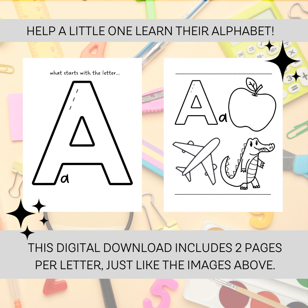 My Alphabet Book Digital Printable, Toddler & Preschool Age, Alphabet ...