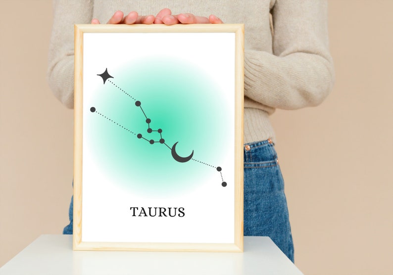 TAURUS Constellation Zodiac Art | Printable Astrology Art, Zodiac ...