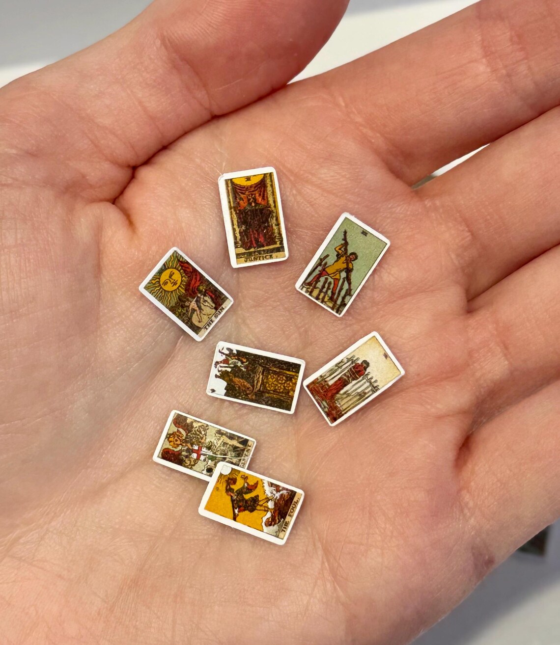 1:12 Scale Miniature Tarot Card Set - With Crystals and Display Box ...