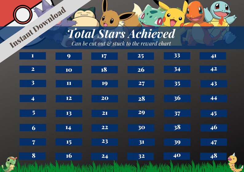 Pokemon Reward Chart Pokemon Behaviour Manners Chart - Etsy Finland