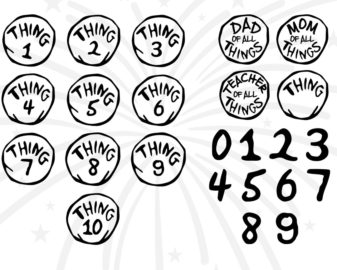 Thing 1 Thing 2 Svg Cut File Thing Svg File For Cricut Cut Etsy