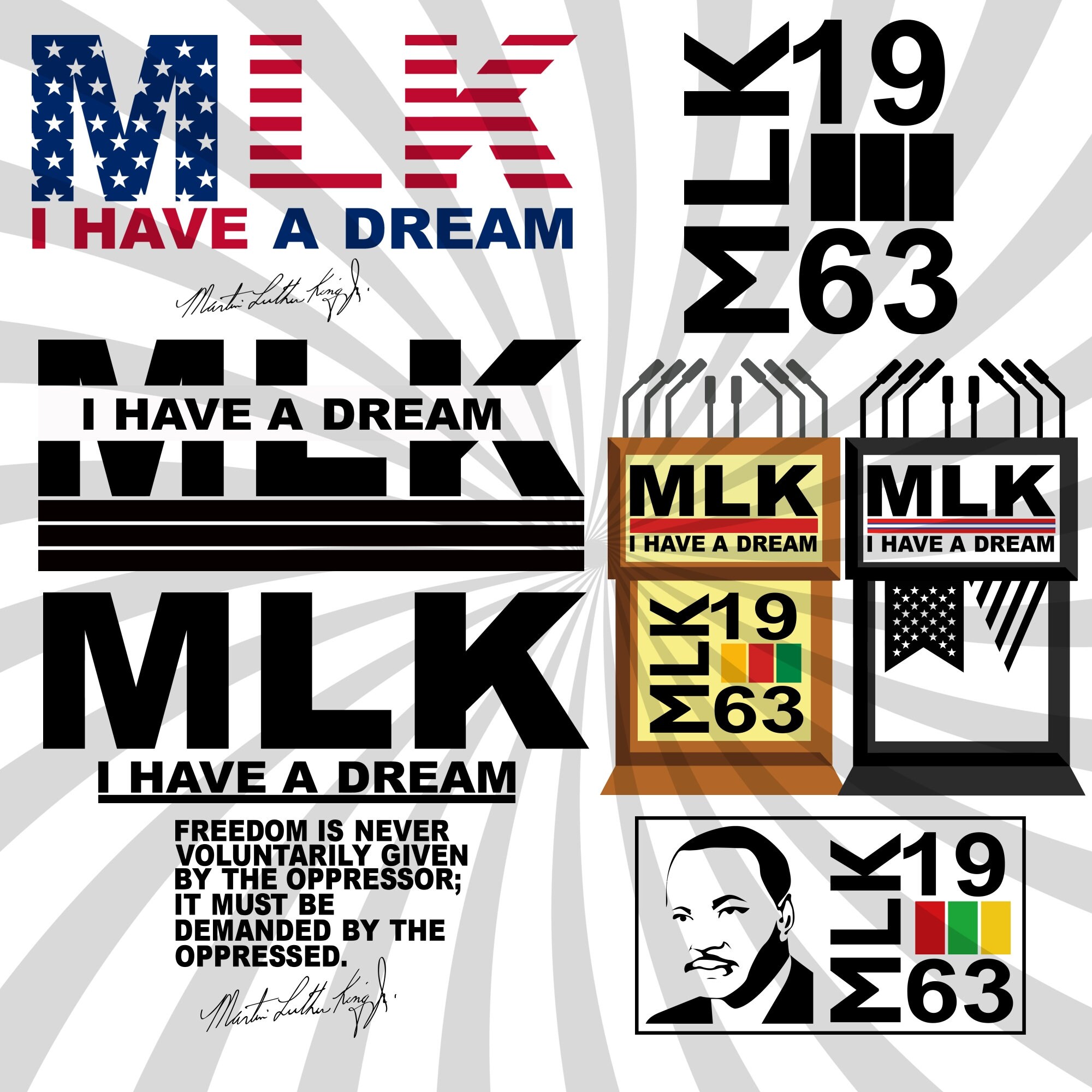 Martin Luther King Jr Bundle, Martin Luther King Clipart, Mlk Svg, MLK ...
