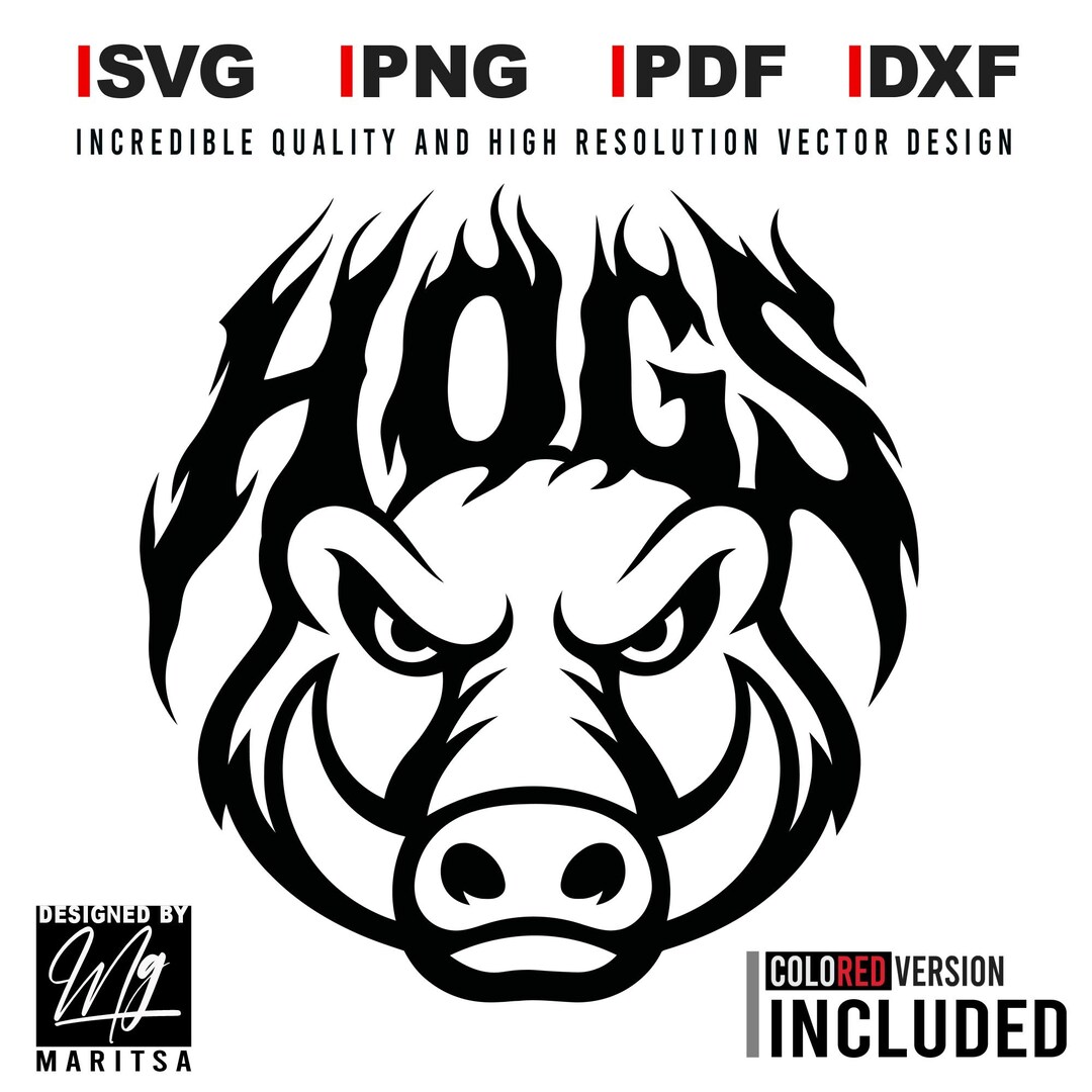 Hogs Mascot SVG | School Spirit, T-shirt Design (instant Download) - Etsy