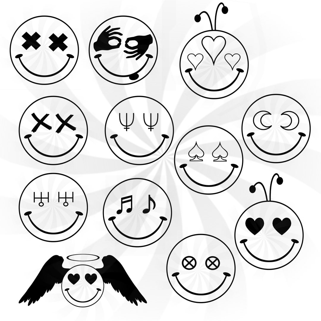 Smiley Face Drip, Happy Face Drip, Face SVG-PNG, Good Vibes, Cut Files ...