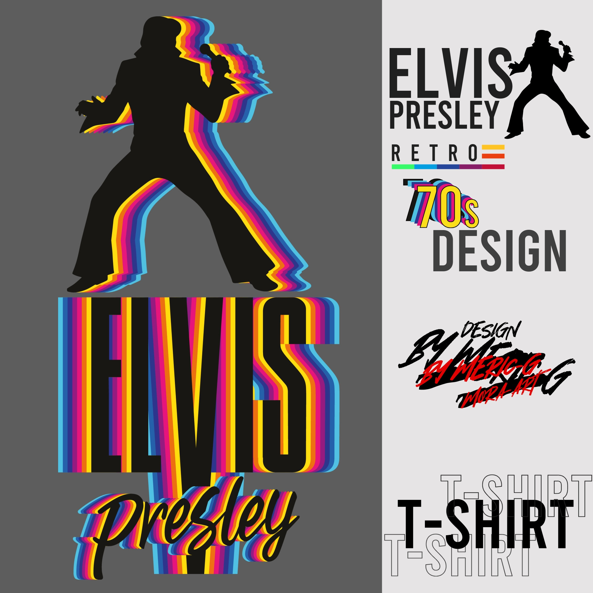 Vintage Elvis Presley Retro Shirt SVG, the King of Rock N Roll Tshirt ...