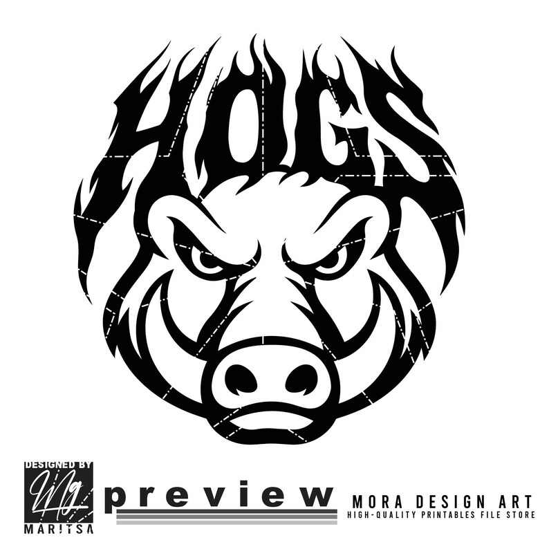 Hogs Mascot SVG | School Spirit, T-shirt Design (instant Download) - Etsy