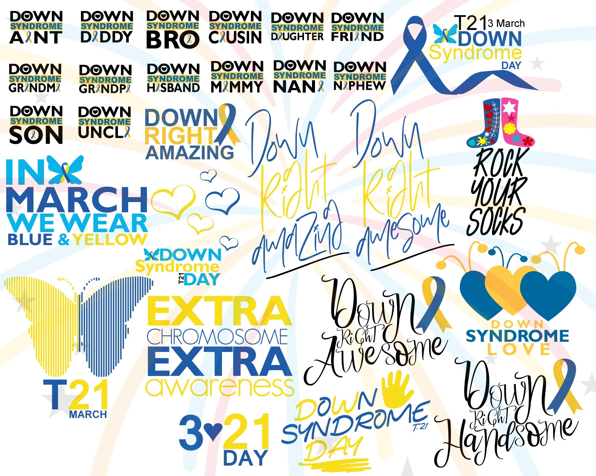 Down Syndrome Awareness SVG, Down Syndrome Ribbon SVG, Awareness Socks ...