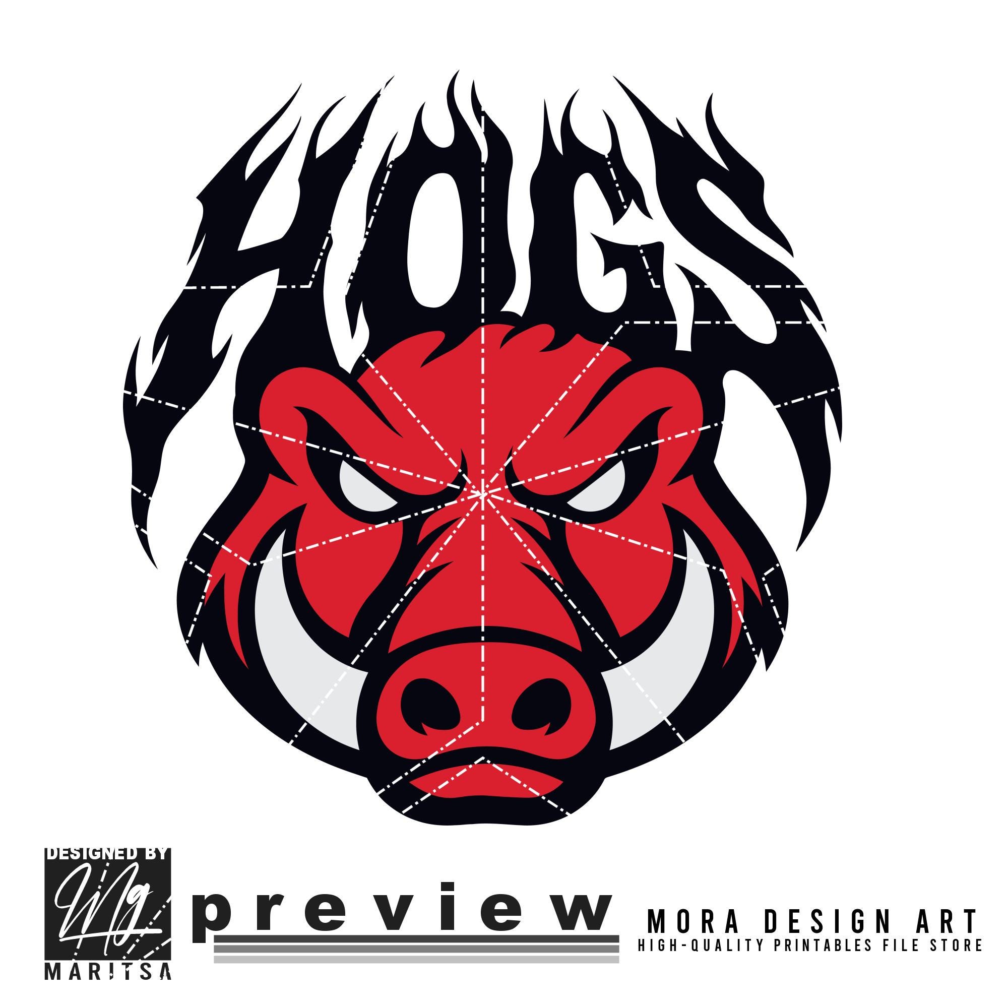 Hogs SVG PNG Logo Premium | School Mascot Hogs Head | Cricut Silhouette ...
