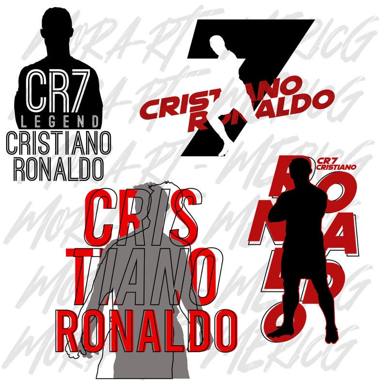 Cristiano Ronaldo SVG Bundle, CR7 Silhouette, Clipart Graphics (digital ...