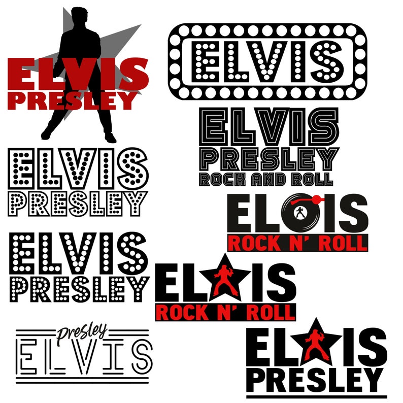 Elvis Presley Svg Bundle Rock N Roll Svg Elvis Svg Cut File Etsy