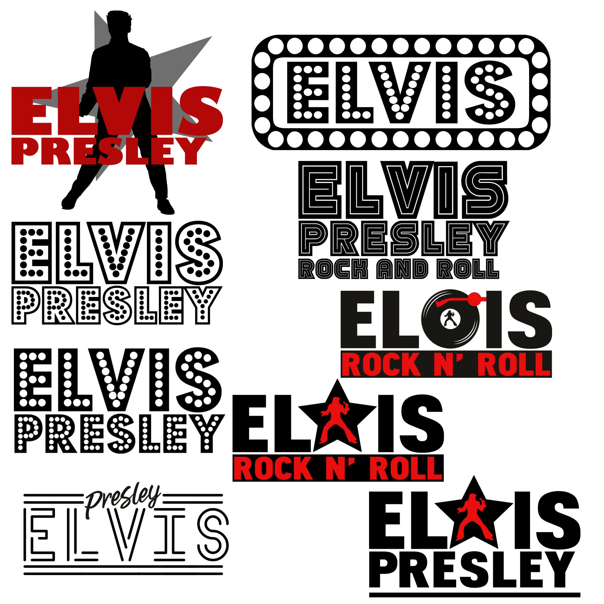Elvis Presley Svg Bundle Rock N Roll Svg Elvis SVG Cut File - Etsy ...