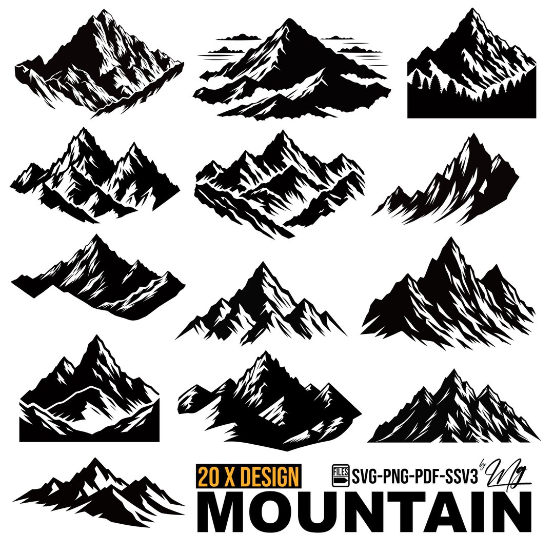 Mountains Bundle Svg, Mountain Svg, Mountains File for Cricut, Mountain ...