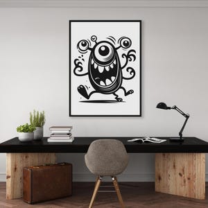 Cute Monster SVG – Funny Monster Clipart, Silhouette (PNG, SVG) - Etsy