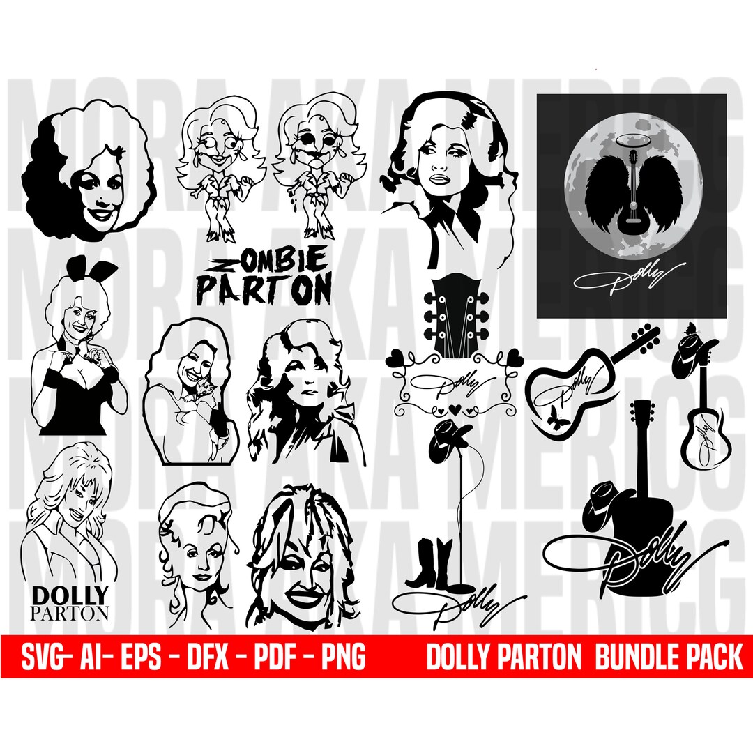 Dolly Parton Bundle Pack Svg Dolly Parton Silhouette Svg - Etsy