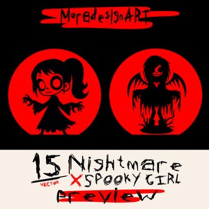 Spooky Girl, Nightmare Girl SVG Bundle, Nightmare Girl Silhouette PNG ...