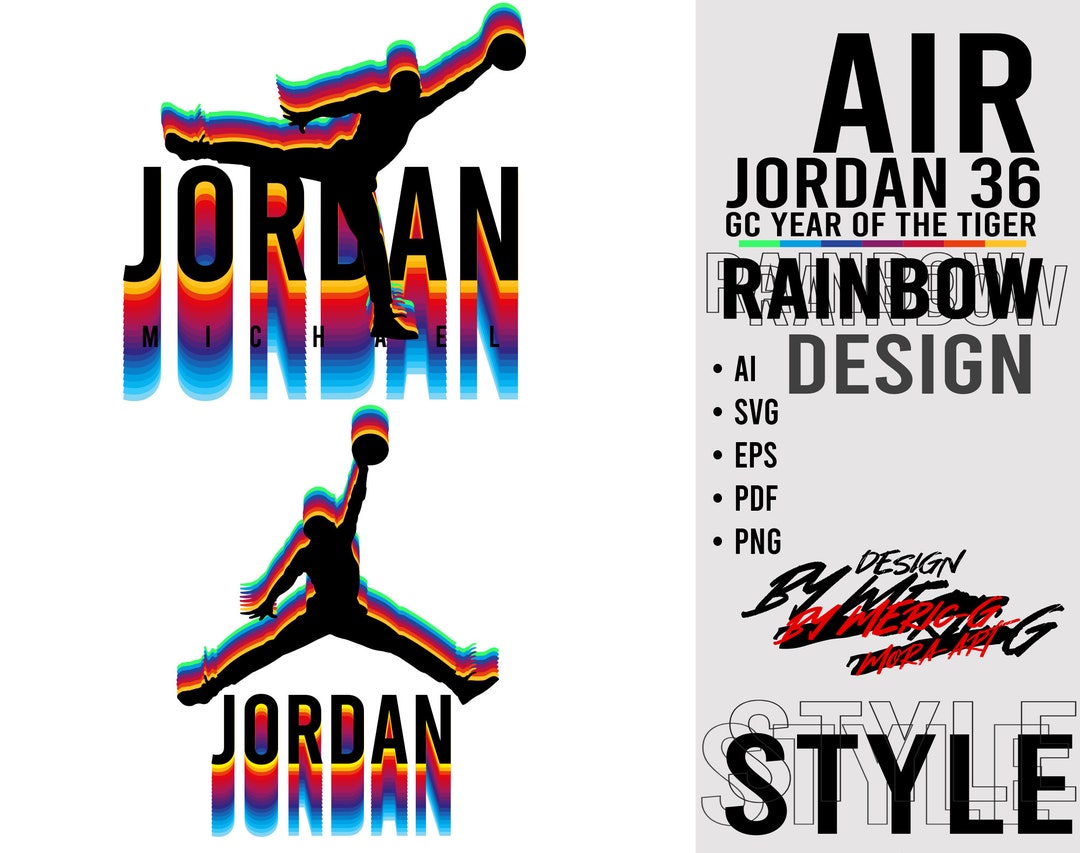 Jordan Shirt Design, Air Jordan SVG, 36 GC Rainbow Shirt Style Svg ...