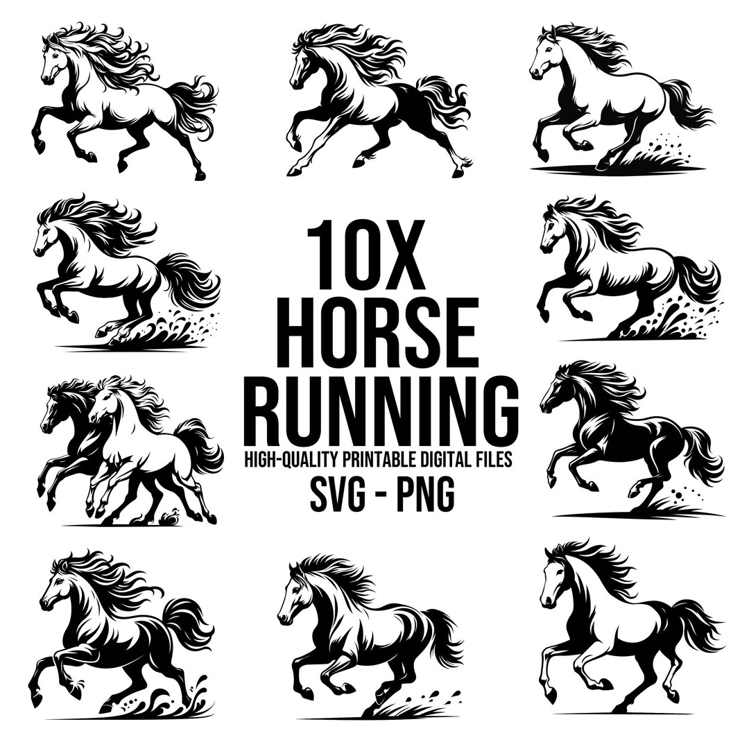 Horse Svg Bundle, Horse Running Svg, Horse Svg, Horse Clipart, Horse ...