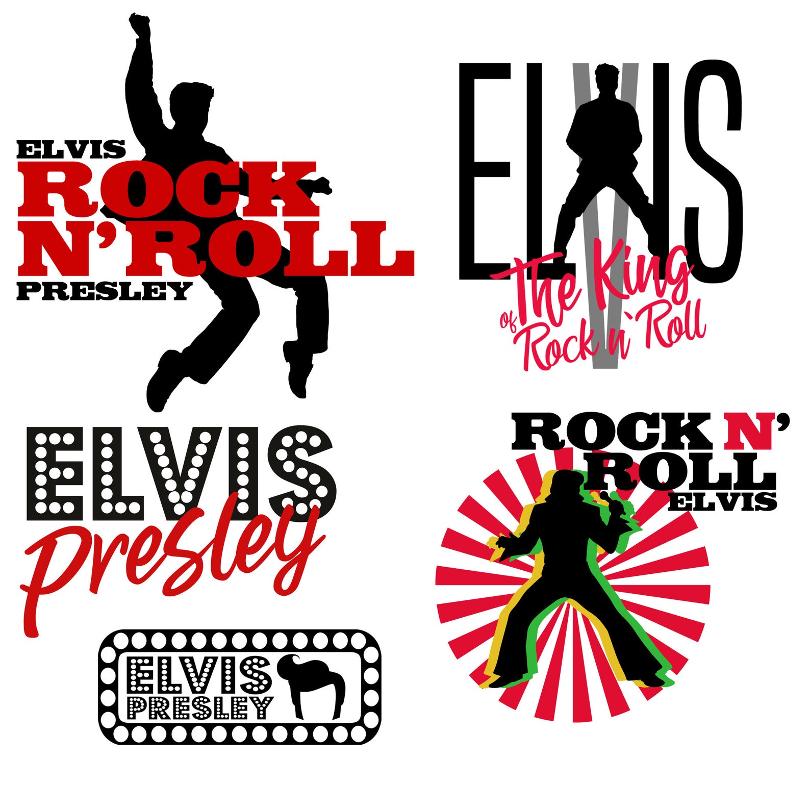 Elvis Presley Svg Bundle Rock N Roll Svg Elvis Svg Cut File Etsy