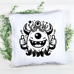 Cute Monster SVG – Funny Monster Clipart, Silhouette (PNG, SVG) - Etsy