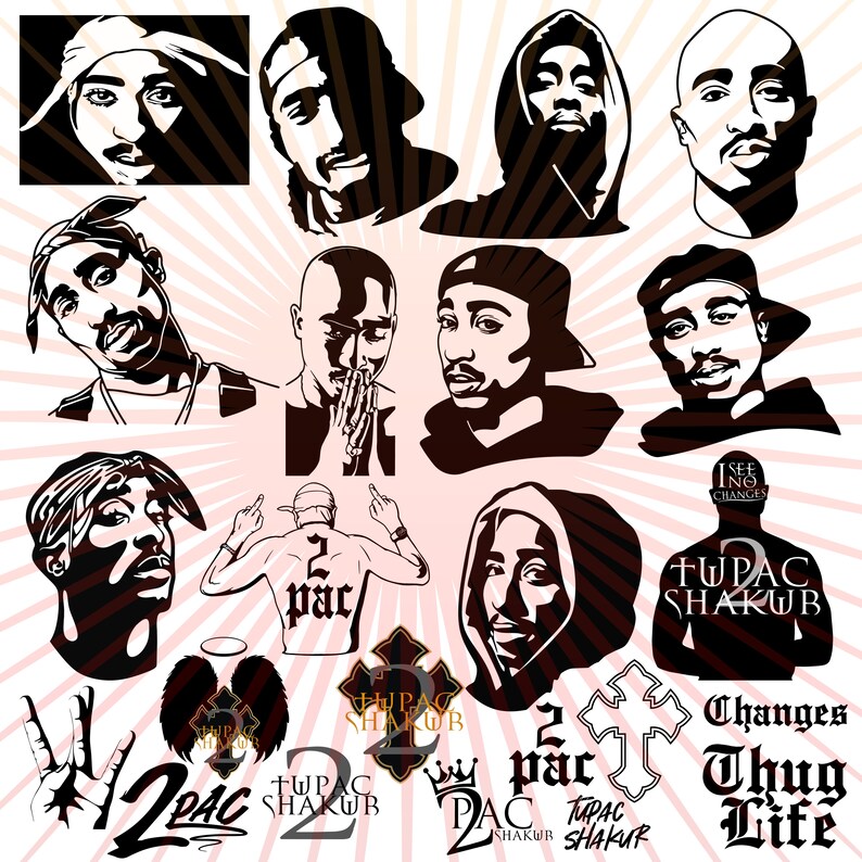 Tupac SVG, Tupac SVG Bundle, 2pac Eps, Tupac Shakur Png Bundle, Cut ...