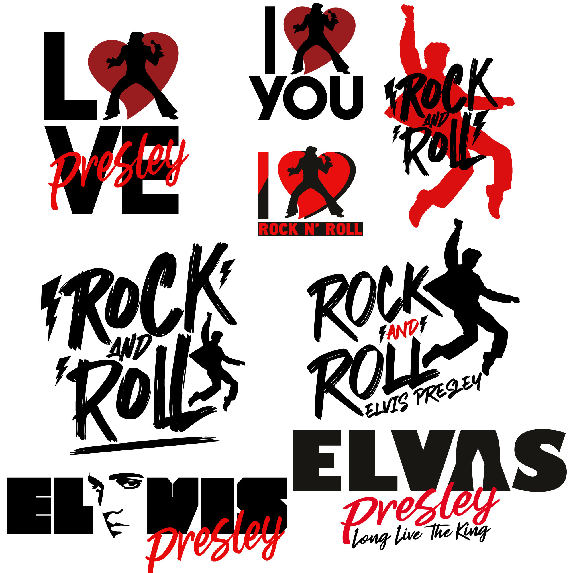 Elvis Presley Svg Bundle Rock N Roll Svg Elvis Svg Cut File Etsy