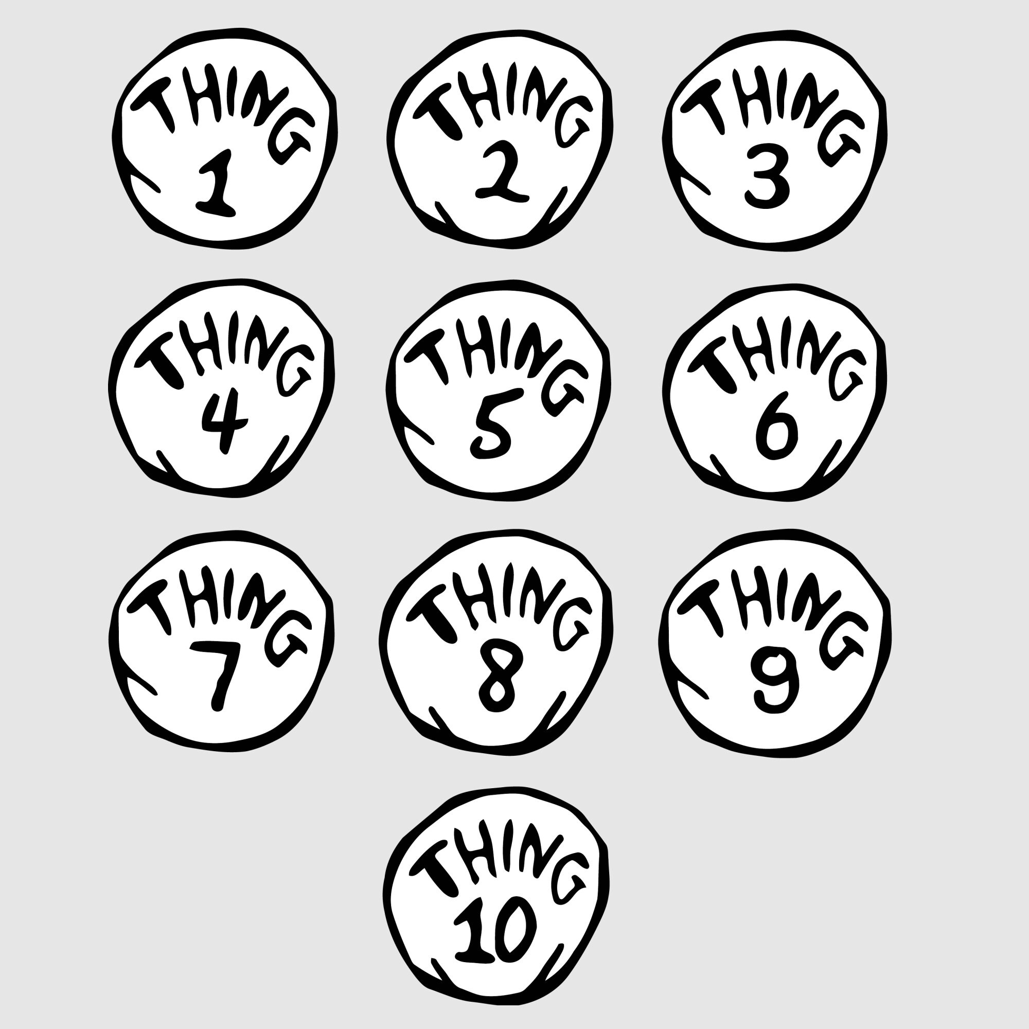 Thing 1 Thing 2 SVG Cut File, Thing Alphabet Svg, Thing Svg File for ...