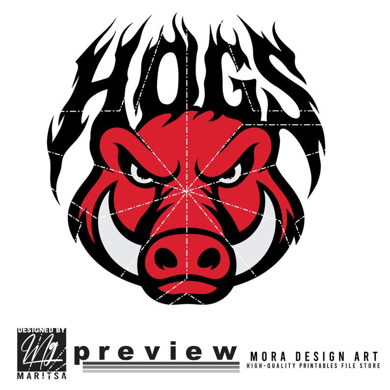 Hogs Mascot SVG | School Spirit, T-shirt Design (instant Download) - Etsy