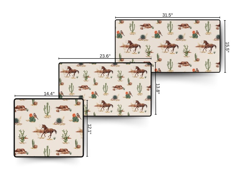 Mouse Pad Cowboy Wild West Aesthetics Large Desk Mat Office Decor Desk ...