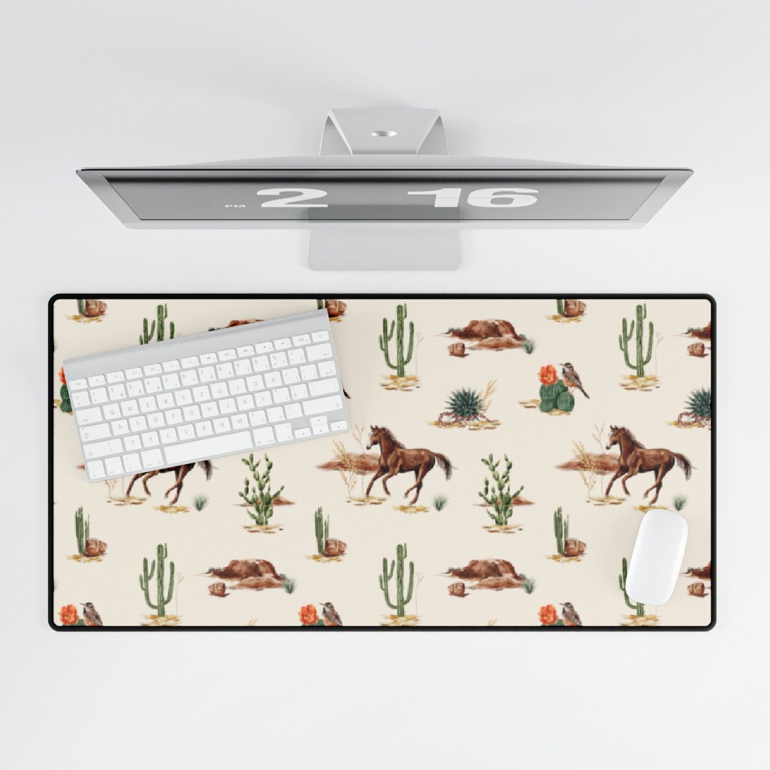 Mouse Pad Cowboy Wild West Aesthetics Large Desk Mat Office Decor Desk ...