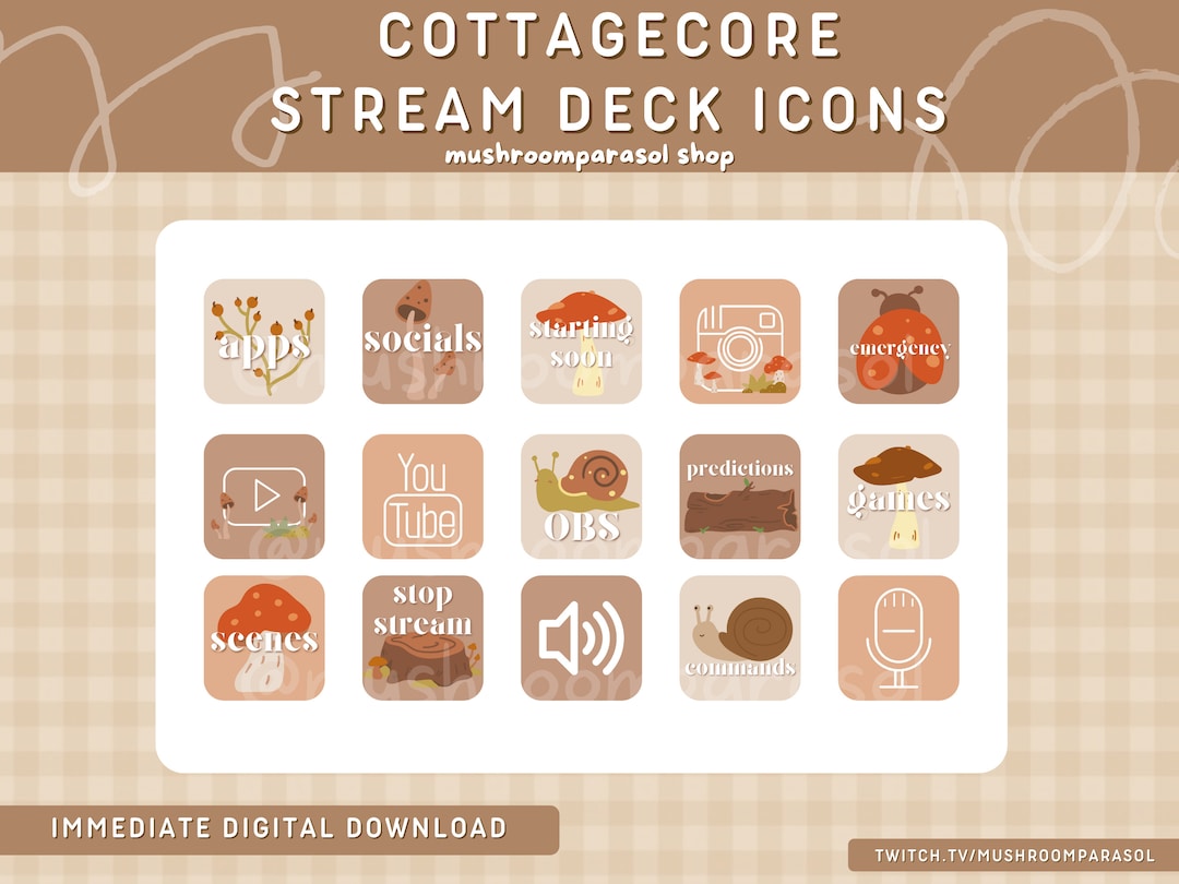 Cottagecore Stream Deck Cover Icons - Aesthetic, Cozy, Kawaii - Etsy