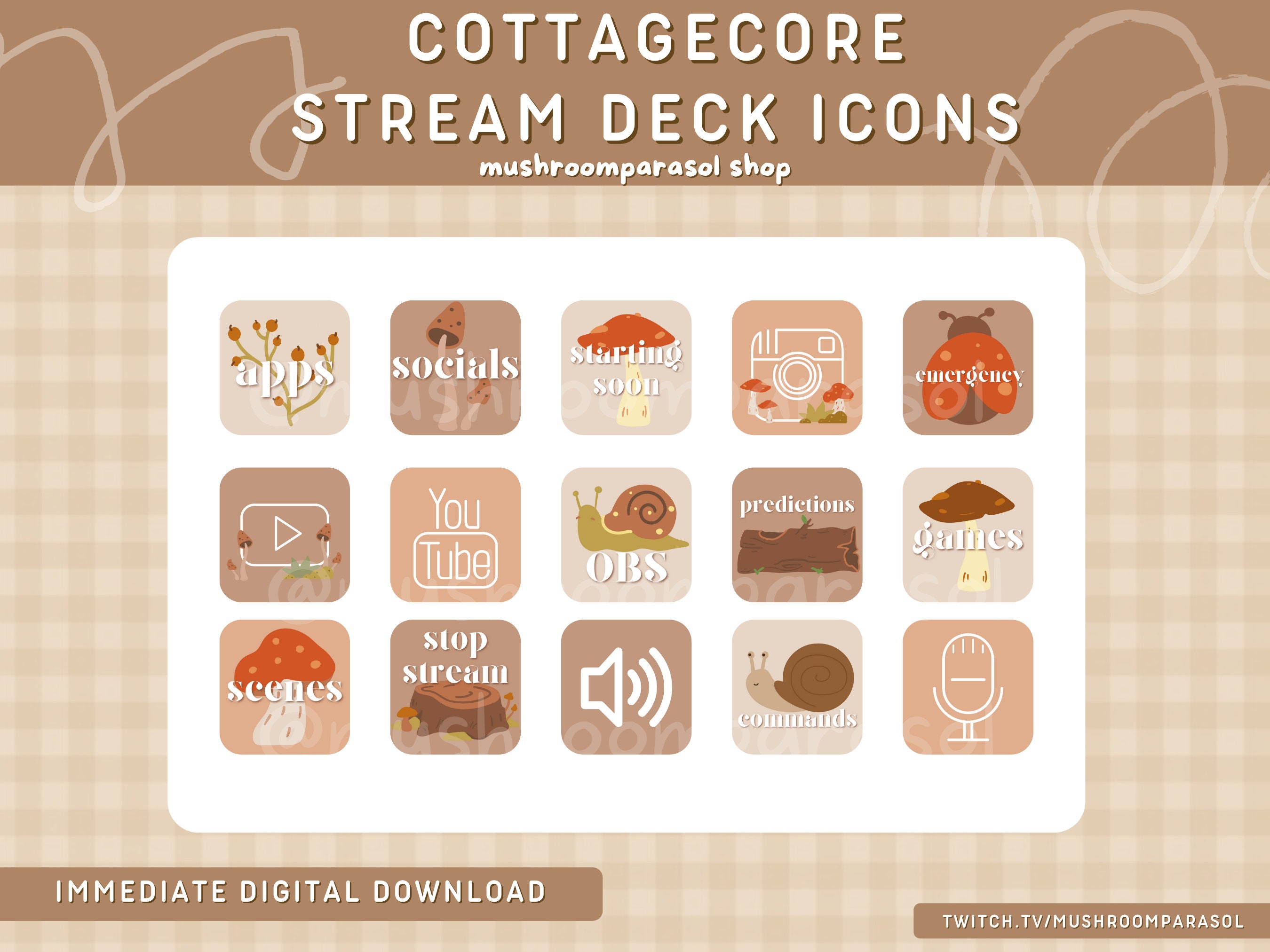 Cottagecore Stream Deck Cover Icons Aesthetic Cozy Kawaii - Etsy UK