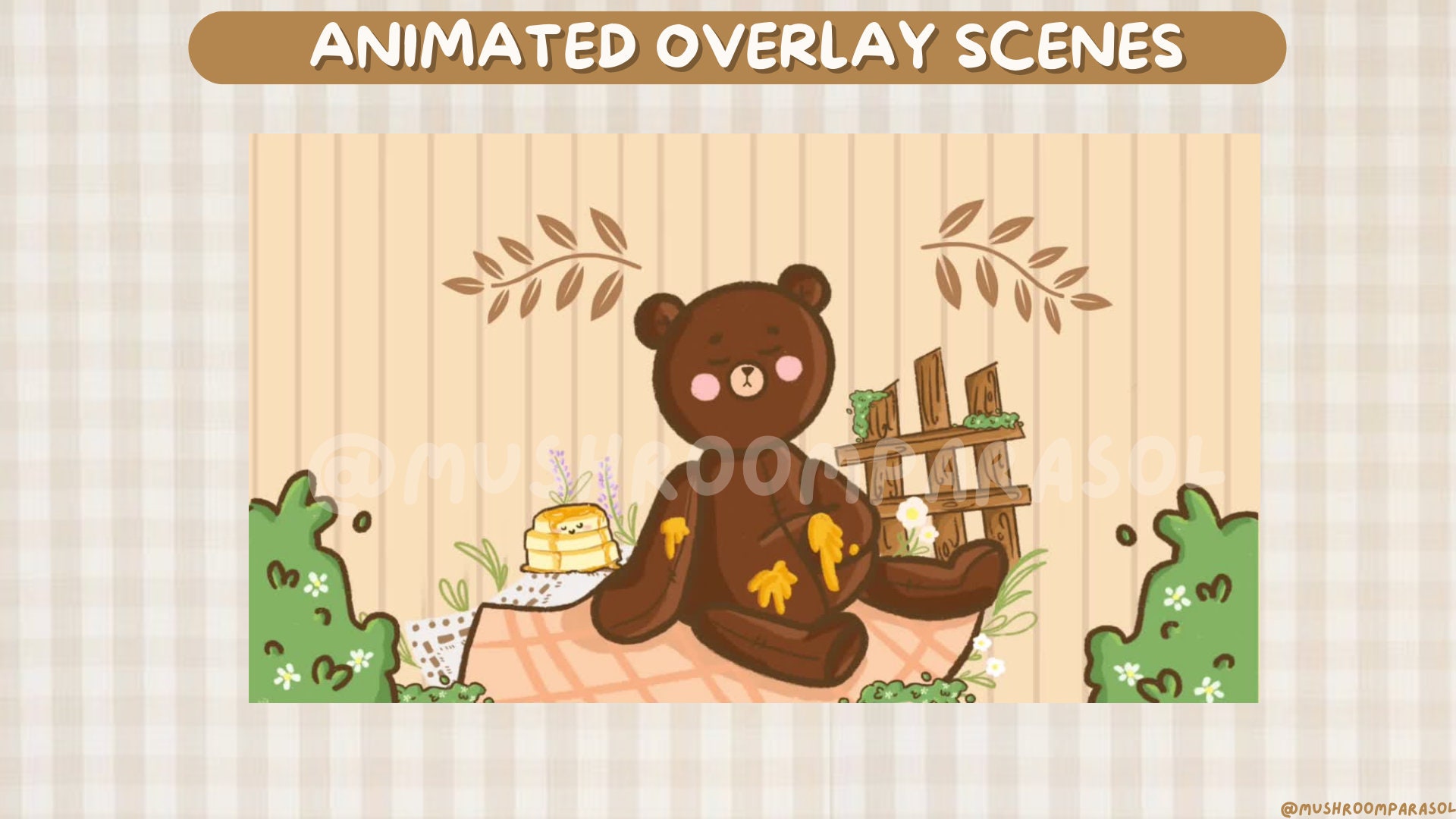 Cozy Cottagecore Bear Twitch Stream Overlay Pack/ Kawaii - Etsy
