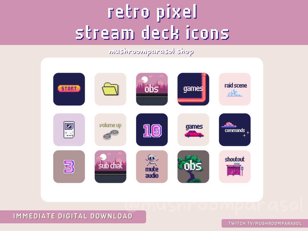 Retro Pixel Stream Deck Icons - Etsy