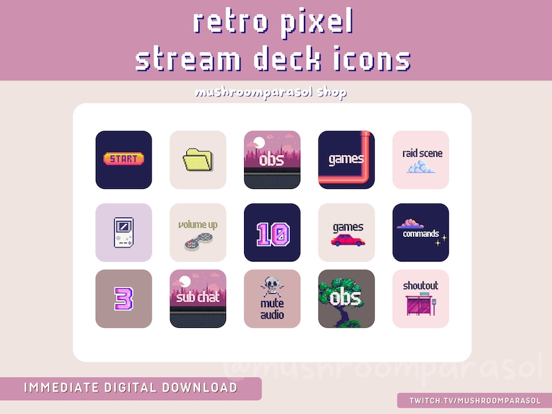 Retro Pixel Stream Deck Icons - Etsy