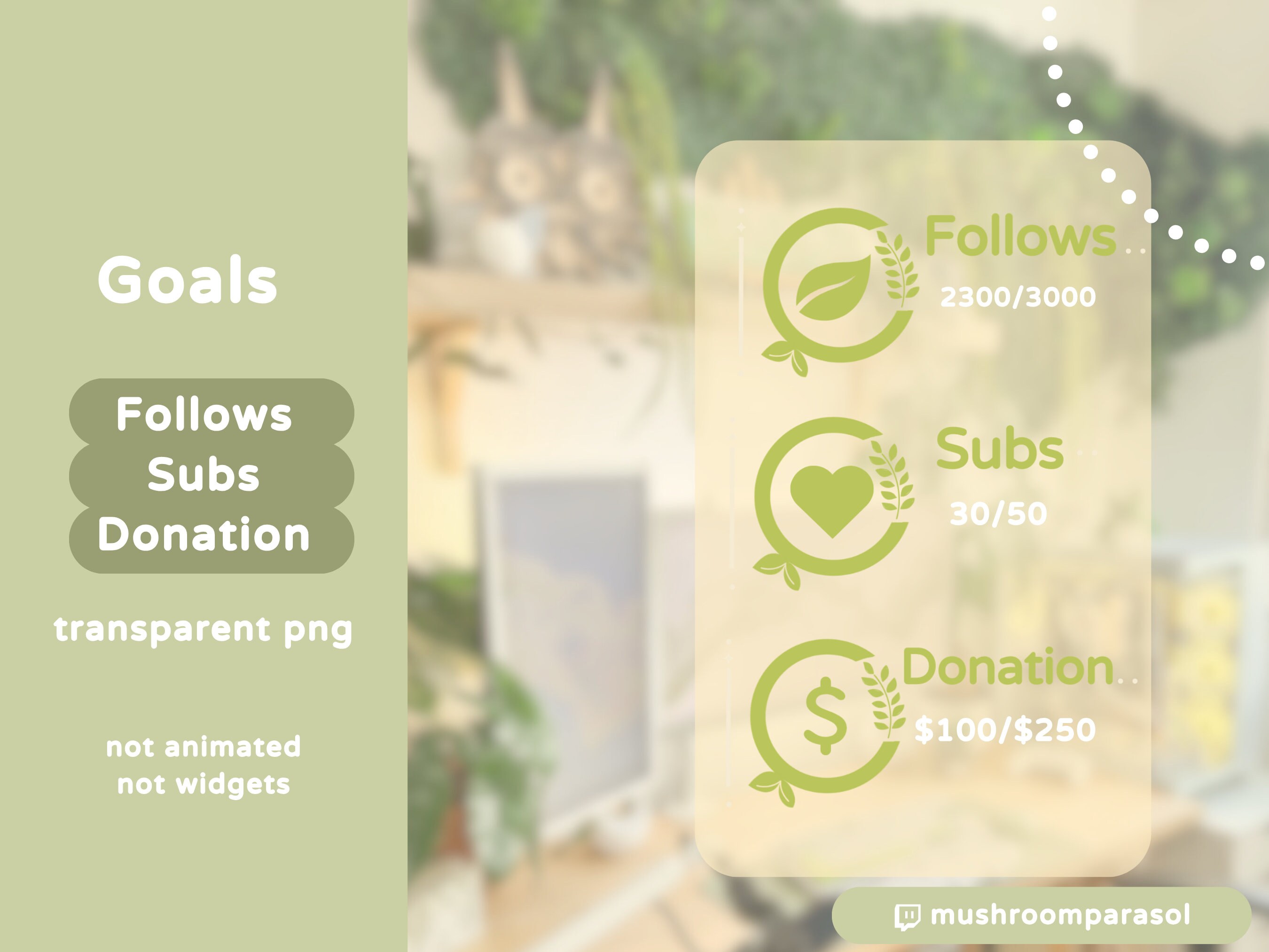 Streaming Goals Leaf Theme | Twitch OBS Streamlabs Tiktok Youtube ...